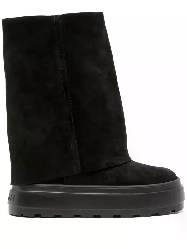 Casadei Layered Platform Boots - Black