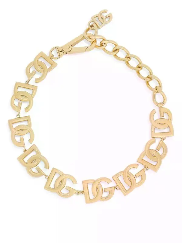 Dolce & Gabbana Dg-logo Chain-link Choker - Gold
