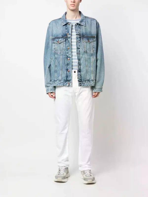 14BROS Logo-patch Straight-leg Jeans