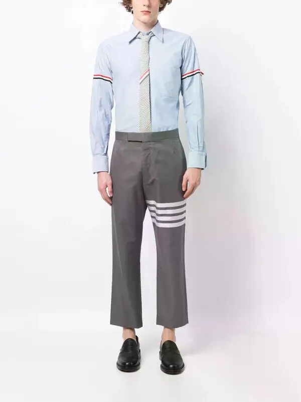 Thom Browne Rwb Stripe Cotton Shirt - Blue