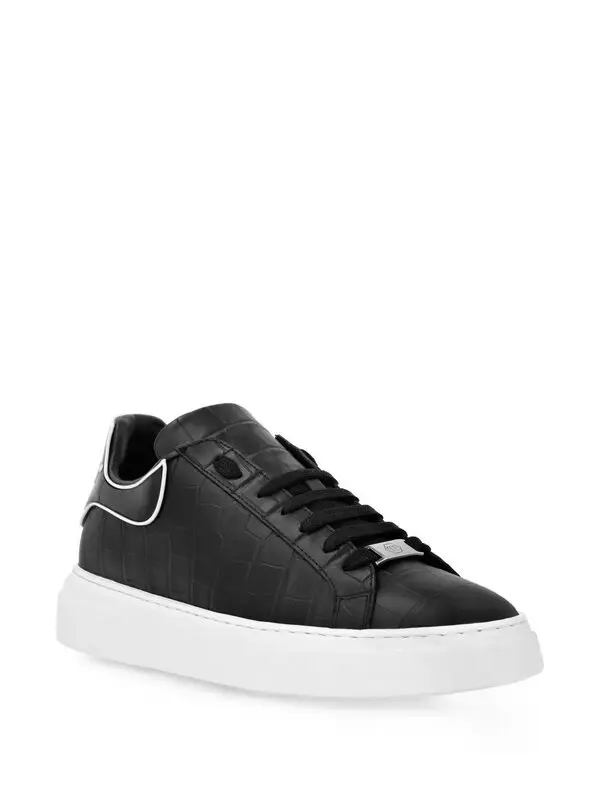 Philipp Plein Crocco Big Bang Runner Sneakers - Black