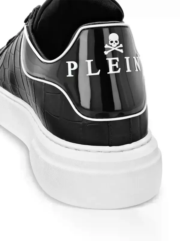 Philipp Plein Crocco Big Bang Runner Sneakers - Black