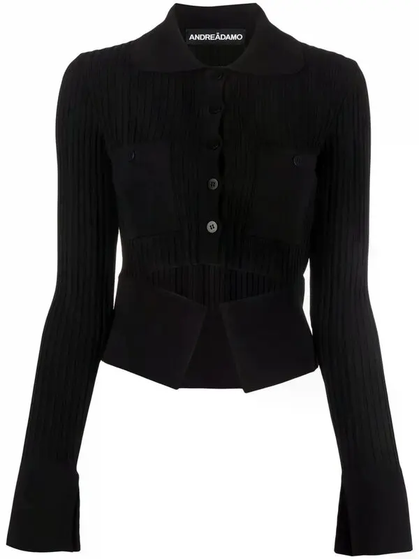 ANDREĀDAMO Ribbed Knitted Top