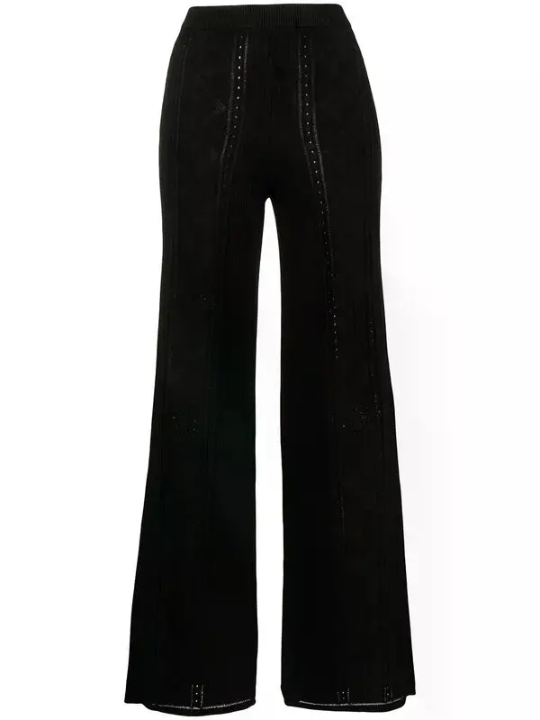 MARINE SERRE Crescent Moon Pattern Wide-leg Trousers