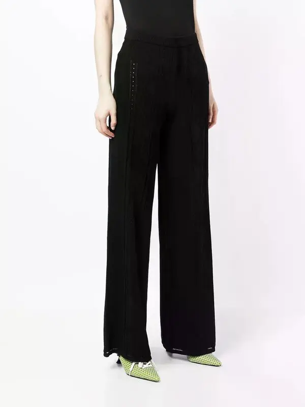 MARINE SERRE Crescent Moon Pattern Wide-leg Trousers