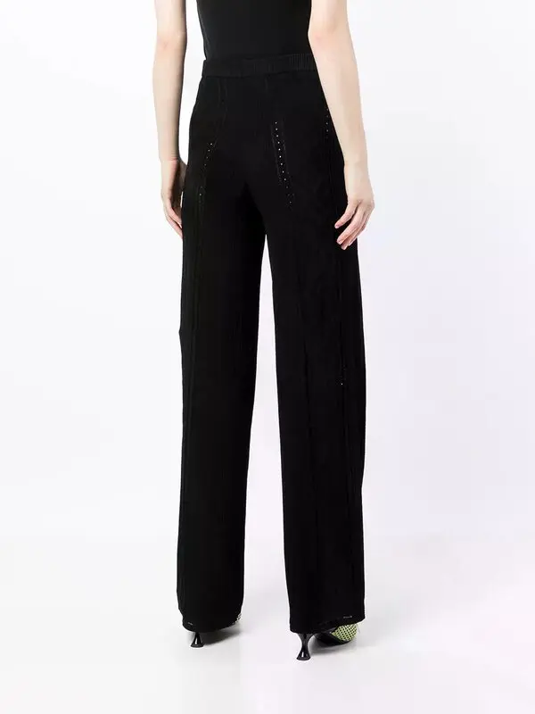 MARINE SERRE Crescent Moon Pattern Wide-leg Trousers