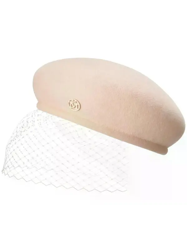 MAISON MICHEL Bonnie Veil Beret - Neutrals