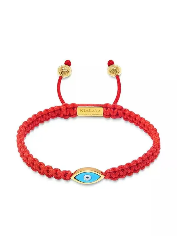 NIALAYA JEWELRY Evil Eye String Bracelet - Red