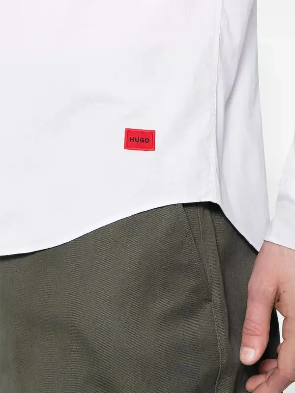 Hugo Logo-embroidered Cotton Shirt
