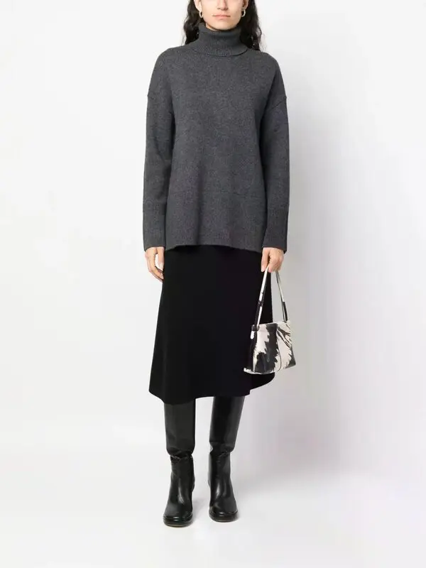 P.a.r.o.s.h Mélange Wool-cashmere Blend Roll Neck Jumper