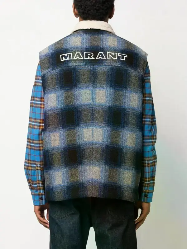 MARANT Kiran Checked Gilet - Blue