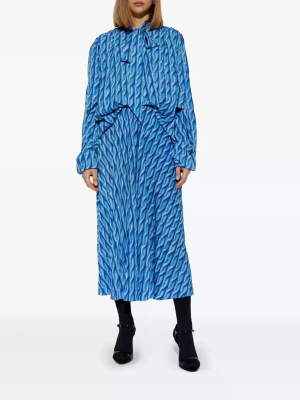 Balenciaga Cable-knit-print Midi Dress