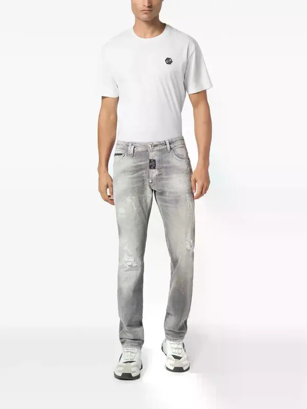 Philipp Plein Distressed Straight-leg Jeans