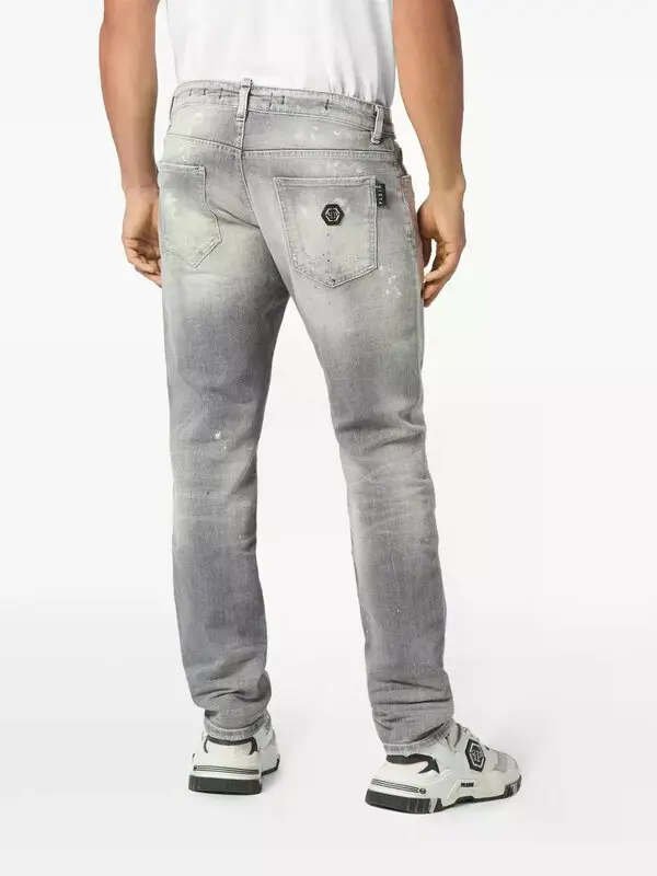 Philipp Plein Distressed Straight-leg Jeans