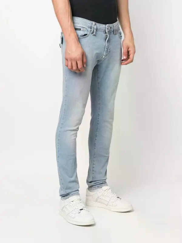 Philipp Plein Logo-plaque Slim-leg Jeans - Blue