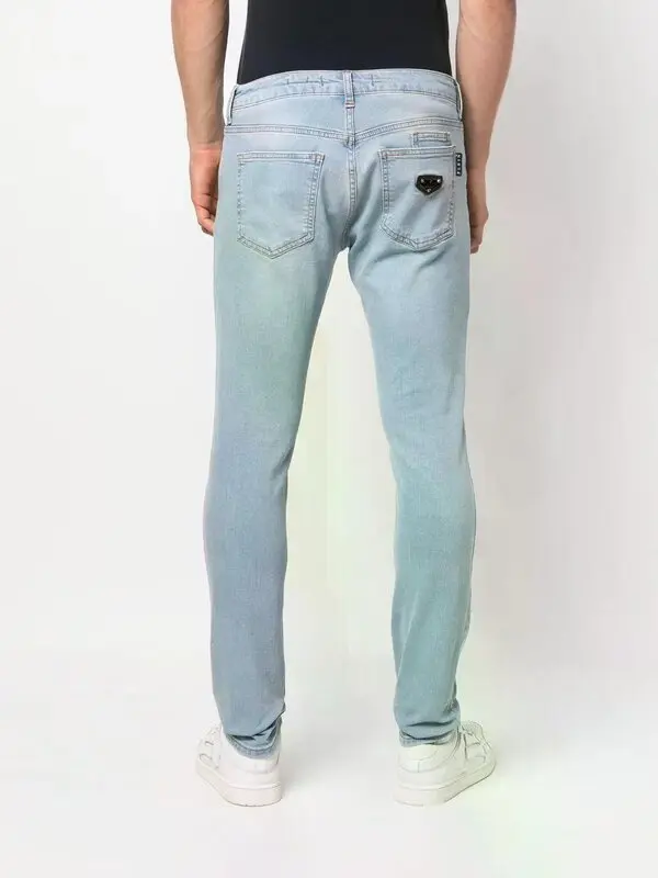 Philipp Plein Logo-plaque Slim-leg Jeans - Blue