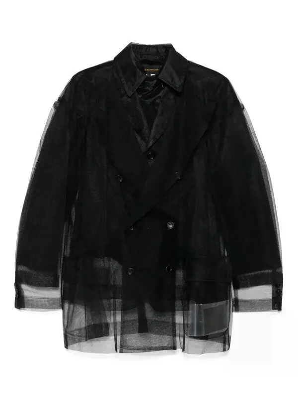 Comme Des Garçons Double-breasted Tulle Blazer