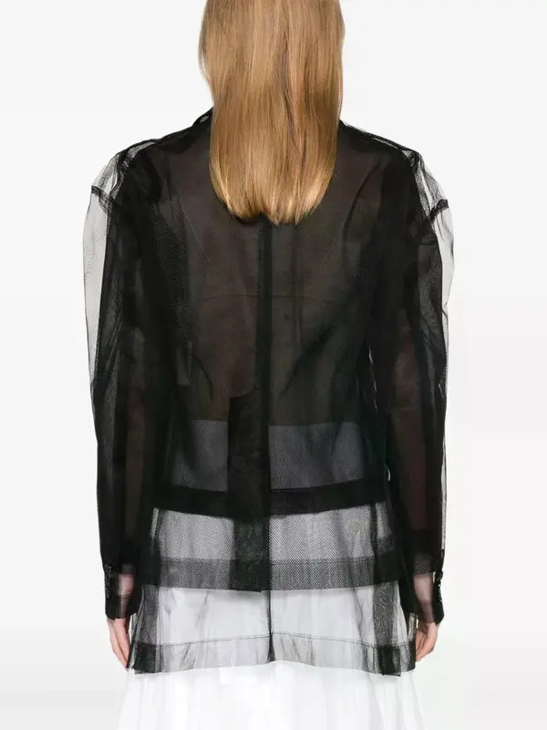 Comme Des Garçons Double-breasted Tulle Blazer