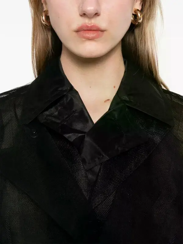 Comme Des Garçons Double-breasted Tulle Blazer