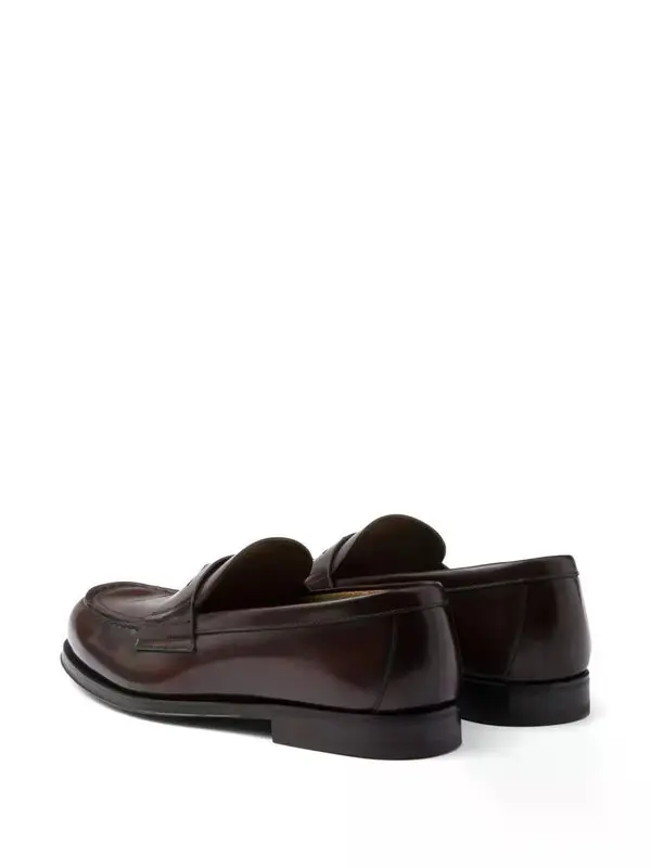 Prada Penny-slot Leather Loafers
