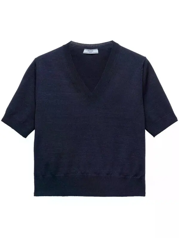 Prada V-neck Wool Top