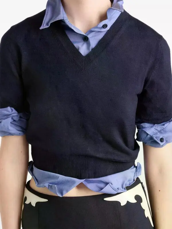 Prada V-neck Wool Top