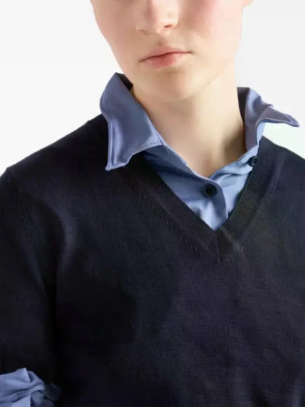 Prada V-neck Wool Top