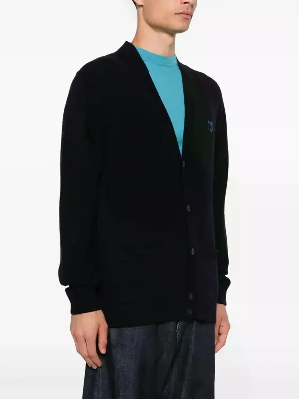Maison Kitsuné Bold Fox Head-patch Cardigan - Blue