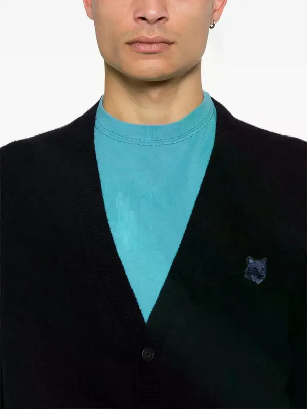 Maison Kitsuné Bold Fox Head-patch Cardigan - Blue