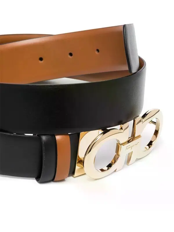 FERRAGAMO Gancini Reversible Belt - Black