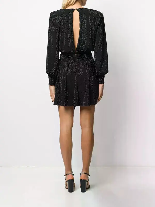 Philipp Plein Belted Long-sleeve Mini Dress - Black