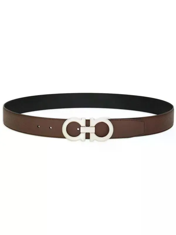 FERRAGAMO Gancini-buckle Reversible Leather Belt - Brown