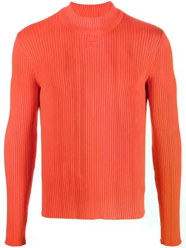 COURREGES Ribbed-knit Long-sleeve Jumper