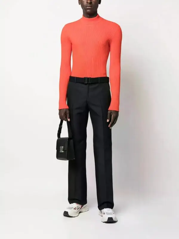 COURREGES Ribbed-knit Long-sleeve Jumper