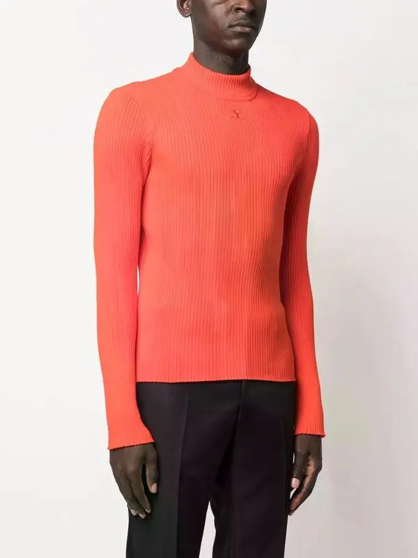 COURREGES Ribbed-knit Long-sleeve Jumper