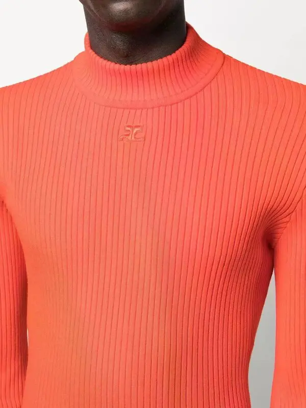 COURREGES Ribbed-knit Long-sleeve Jumper