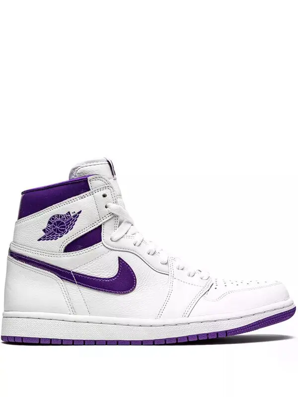JORDAN 1 Retro High Court Purple Sneakers - White