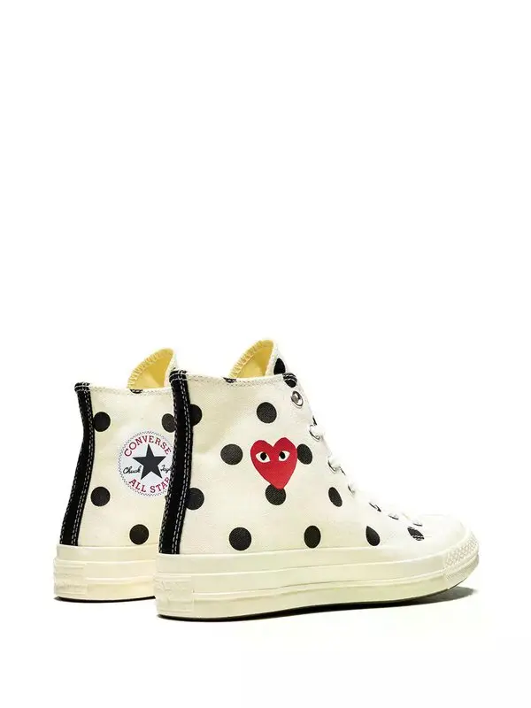 CONVERSE X COMME DES GARONS PLAY Chuck 70 Hi Polka Dot Lace-up Sneakers