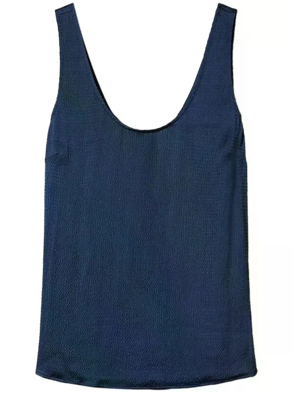TWINSET Seersucker Satin Tank Top