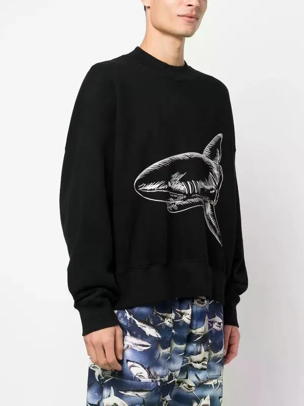 Palm Angels Split Shark Crew-neck Sweatshirt