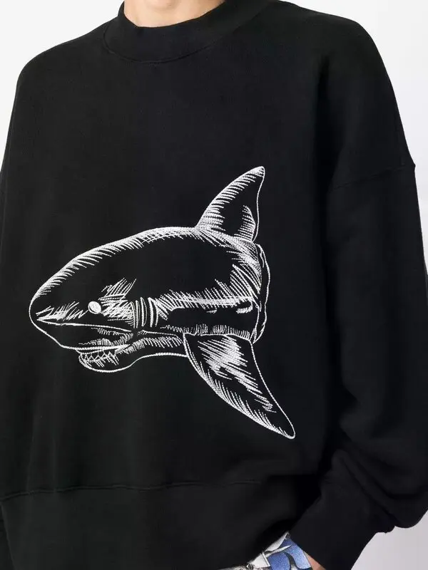 Palm Angels Split Shark Crew-neck Sweatshirt