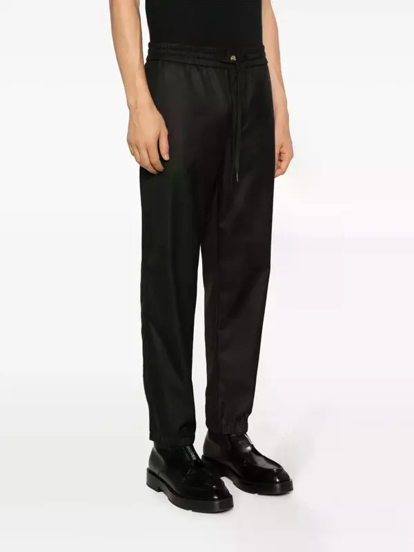 Versace Logo-patch Drawstring Straight-leg Trousers