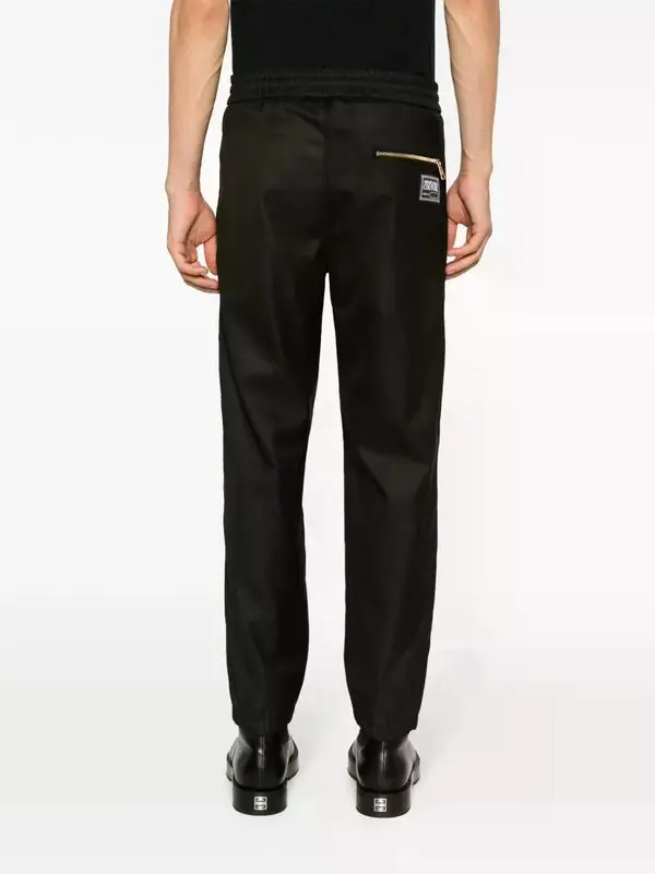 Versace Logo-patch Drawstring Straight-leg Trousers