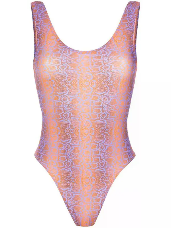 AMIR SLAMA Python Print Swimsuit - Multicolour