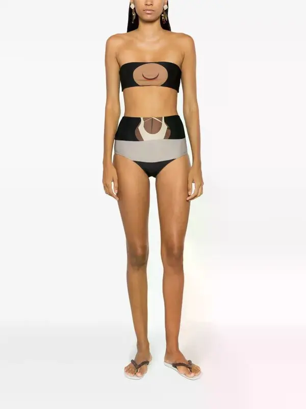 AMIR SLAMA Graphic-print Bandeau Bikini