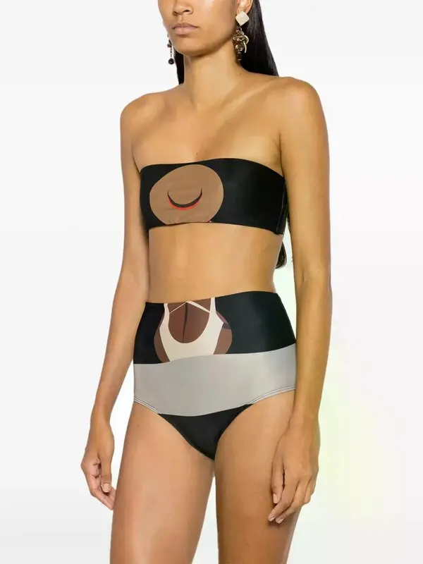 AMIR SLAMA Graphic-print Bandeau Bikini