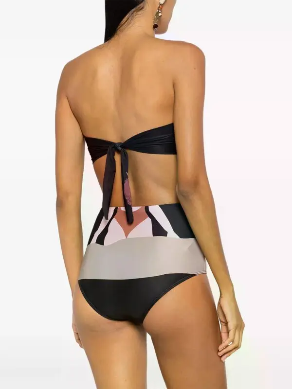AMIR SLAMA Graphic-print Bandeau Bikini