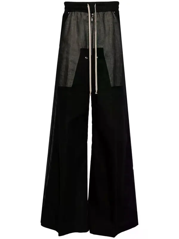 Rick Owens Bela Wide-leg Cotton Trousers With Metal Eyelet Detailing