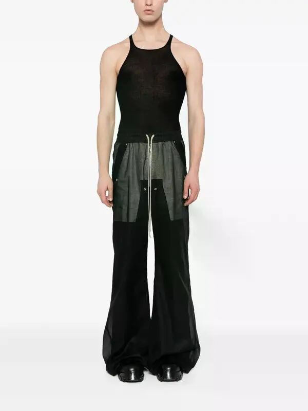 Rick Owens Bela Wide-leg Cotton Trousers With Metal Eyelet Detailing