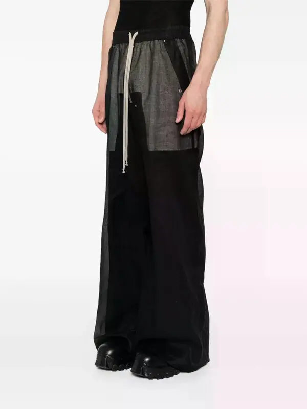 Rick Owens Bela Wide-leg Cotton Trousers With Metal Eyelet Detailing